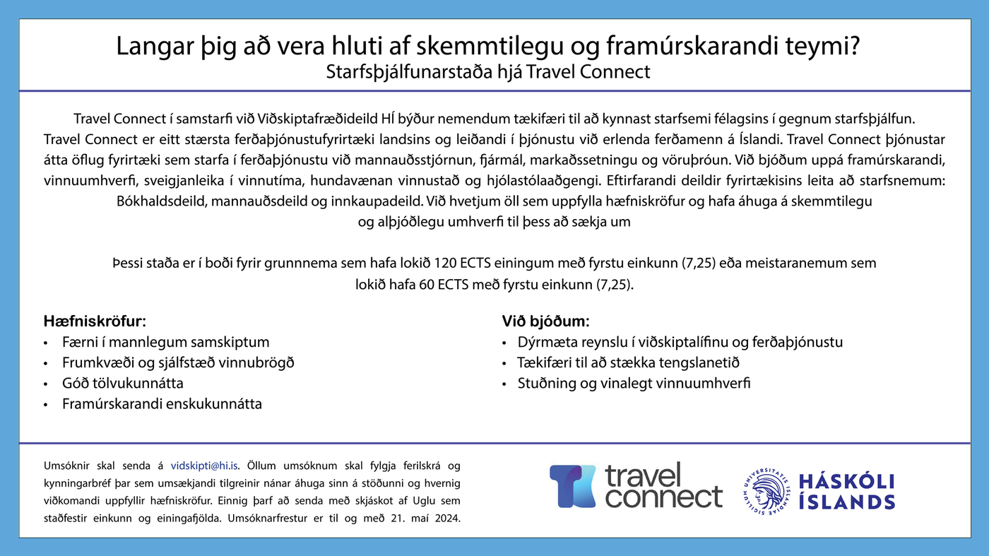 Starfsþjálfun Viðskiptafræðideildar | Háskóli Íslands